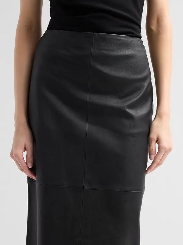 Simkhai Raven Leather Pencil Skirt