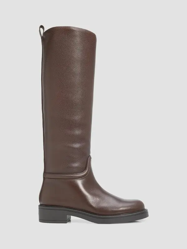 STUART WEITZMAN Celia Leather Riding Boots - Walnut