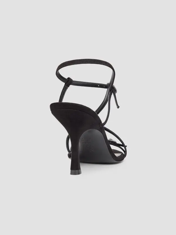 STUART WEITZMAN 85mm Crystal-buckle Suede Strappy Sandals