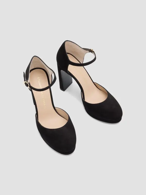 STUART WEITZMAN Babette Suede Platform Pumps - Black