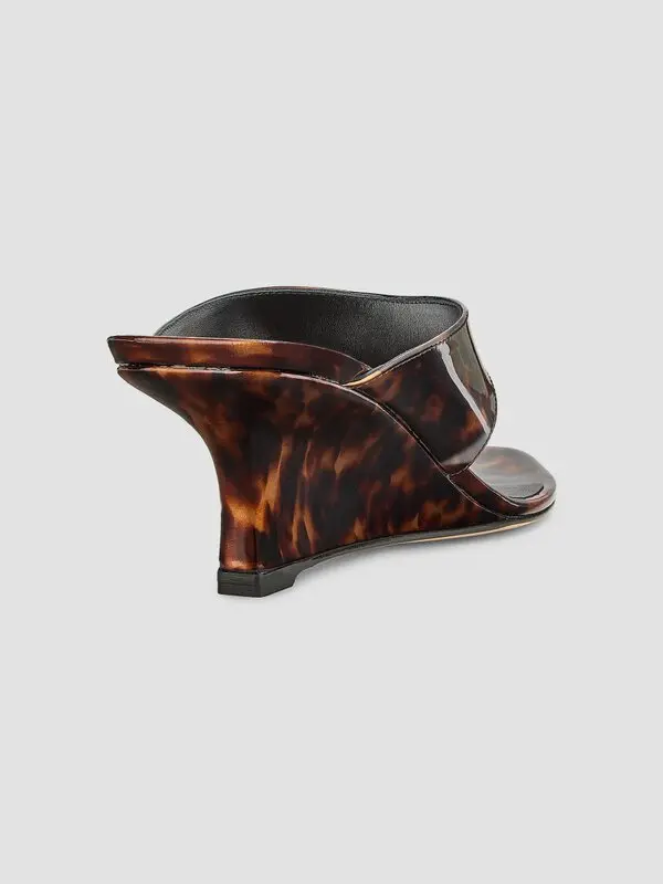 STUART WEITZMAN 50mm Vinnie Printed Patent Leather Wedge Sandals