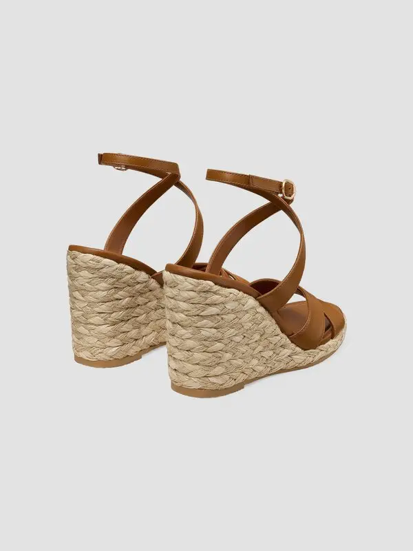 STUART WEITZMAN Alyssa 100mm Leather Wedge Sandals