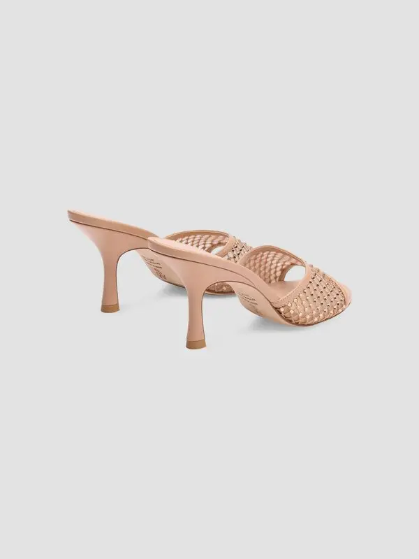 STUART WEITZMAN Bareitall Shine 85mm Crystal-embellished Leather Stiletto-heel Sandals - Adobe