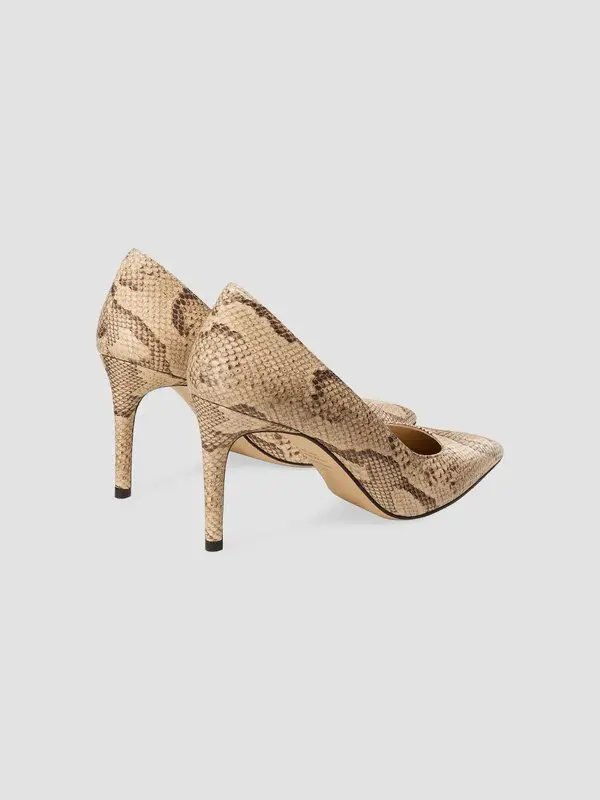 STUART WEITZMAN Power 85mm Snakeskin-print Leather Pumps