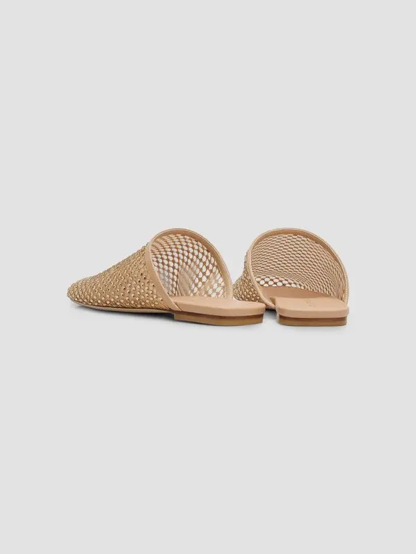 STUART WEITZMAN Bareitall Shine Crystal-embellished Mules - Adobe