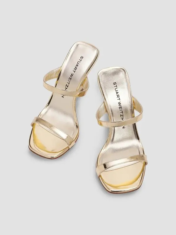 STUART WEITZMAN Vinnie 85mm Leather Wedge Sandals - Platino