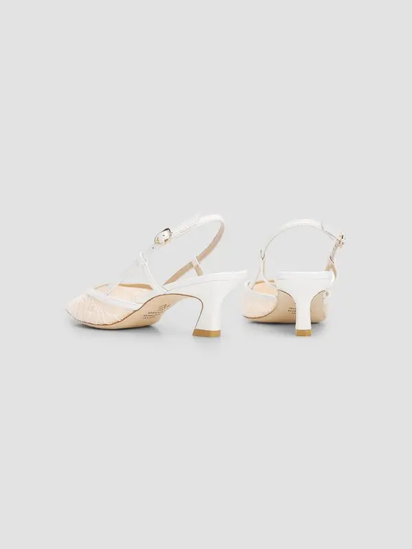 STUART WEITZMAN Vinnie 50mm Floral Lace Slingback Pumps