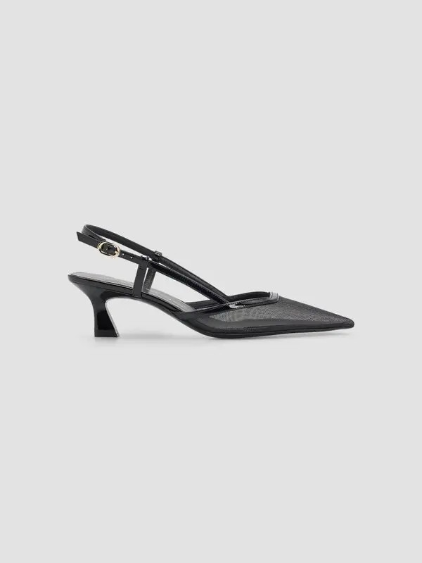 STUART WEITZMAN Vinnie 50mm Mesh Kitten-heel Slingback Pumps