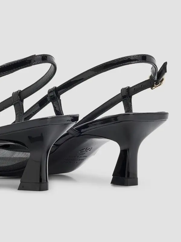 STUART WEITZMAN Vinnie 50mm Mesh Kitten-heel Slingback Pumps