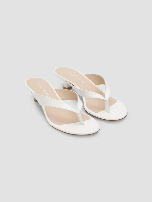 STUART WEITZMAN Rio Sleek 35mm Kitten-heel Sandals - Blanco