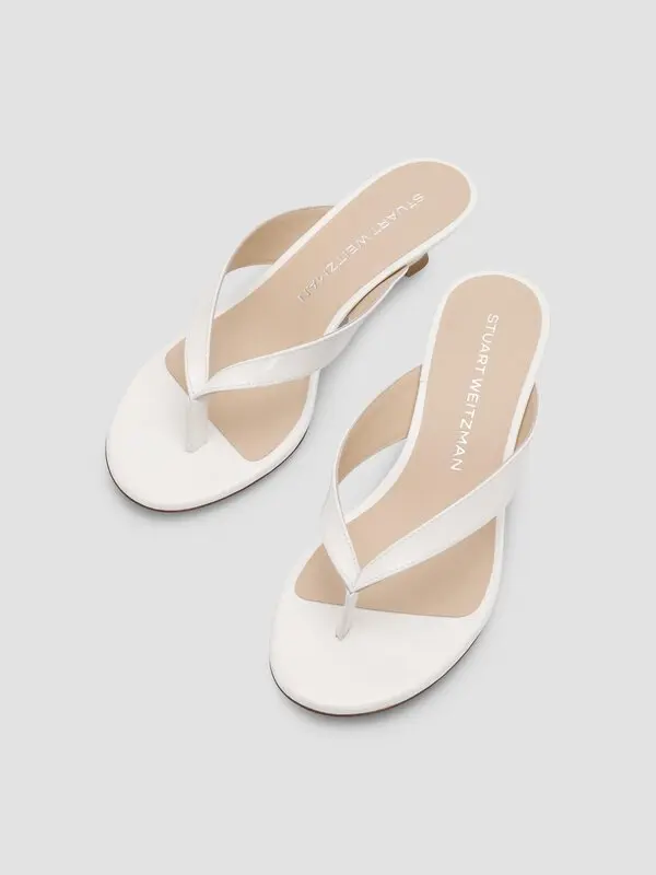 STUART WEITZMAN Rio Sleek 35mm Kitten-heel Sandals - Blanco