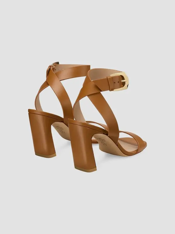 STUART WEITZMAN Sai 85mm Leather Block-heel Sandals