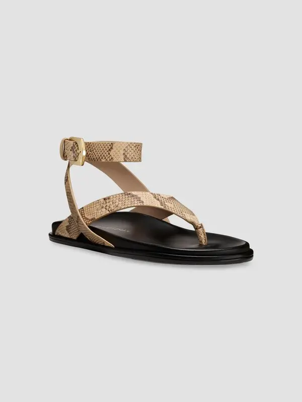STUART WEITZMAN Marykate Snake-print Leather Sandals