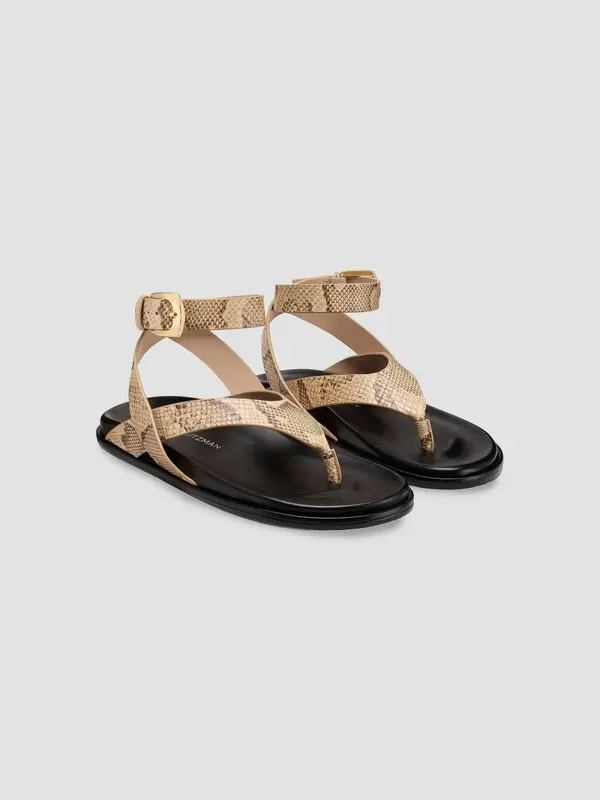 STUART WEITZMAN Marykate Snake-print Leather Sandals