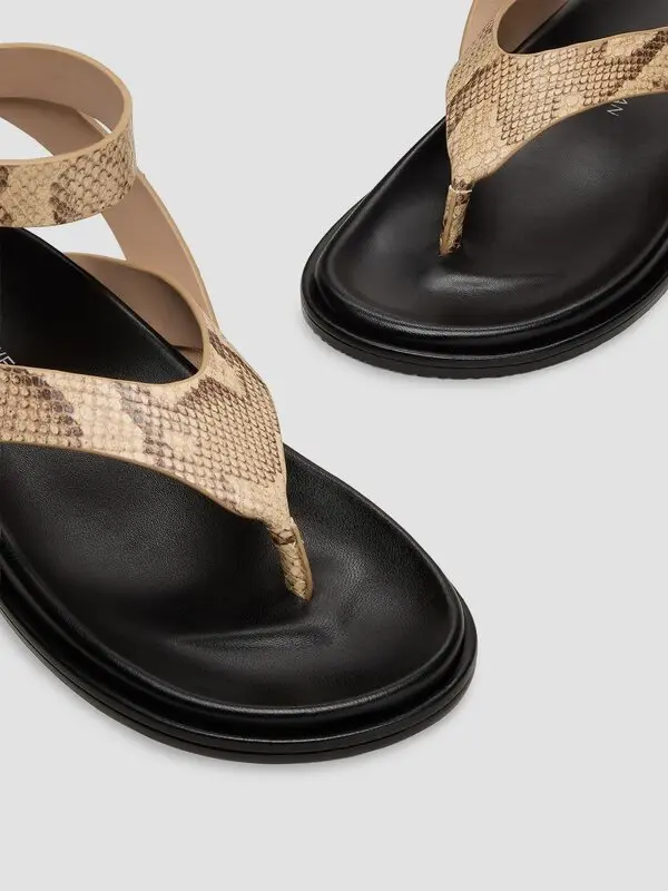 STUART WEITZMAN Marykate Snake-print Leather Sandals