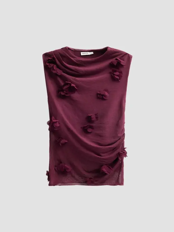 Simkhai Tessa Floral Appliqué Top