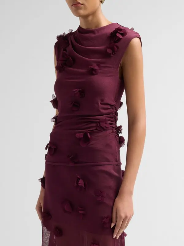 Simkhai Tessa Floral Appliqué Top
