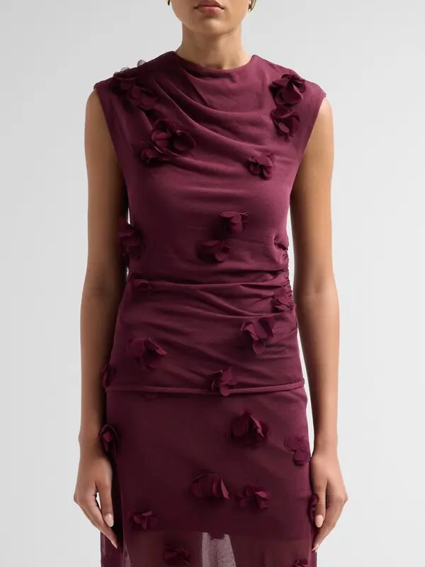 Simkhai Tessa Floral Appliqué Top