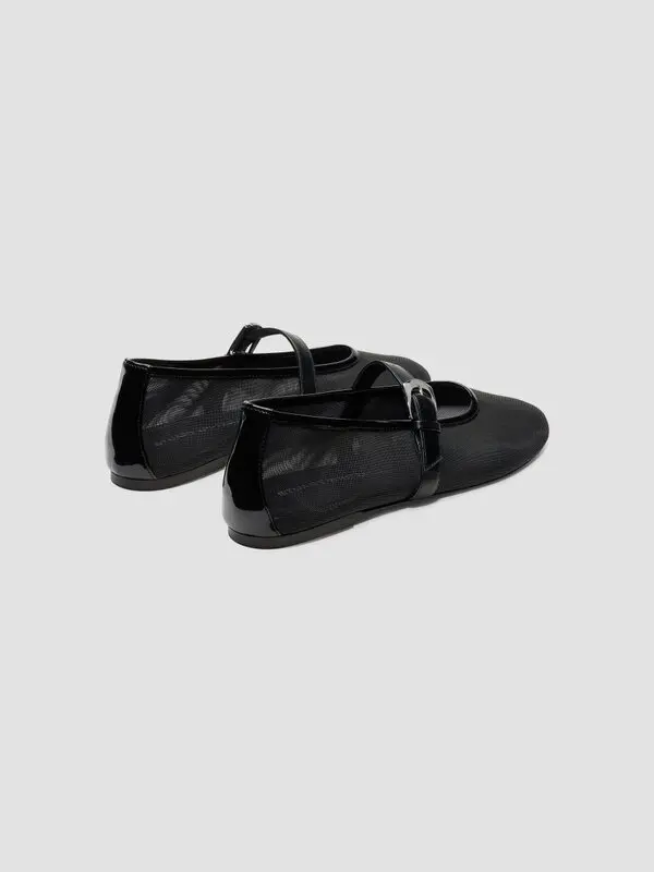 STUART WEITZMAN Sai Bareitall Mesh-leather Mary Janes - Black