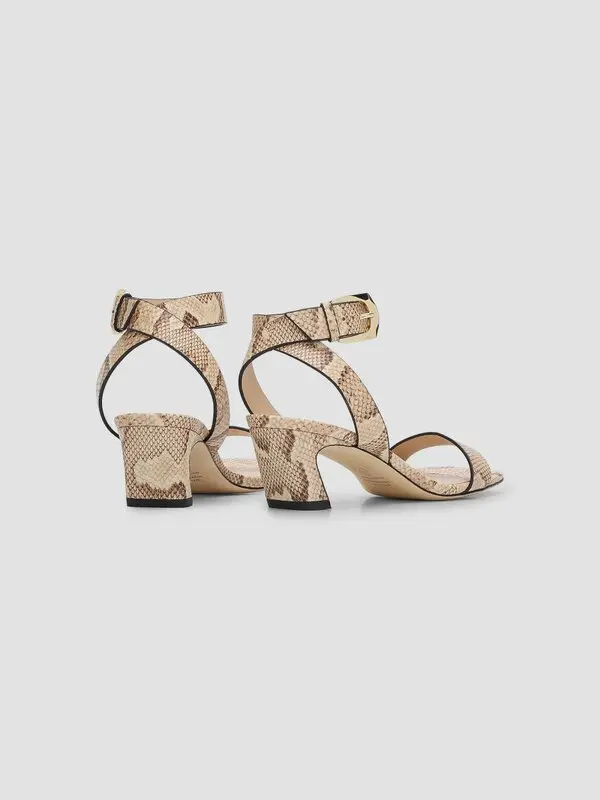 STUART WEITZMAN Sai 50mm Snake-embossed Leather Block-heel Sandals
