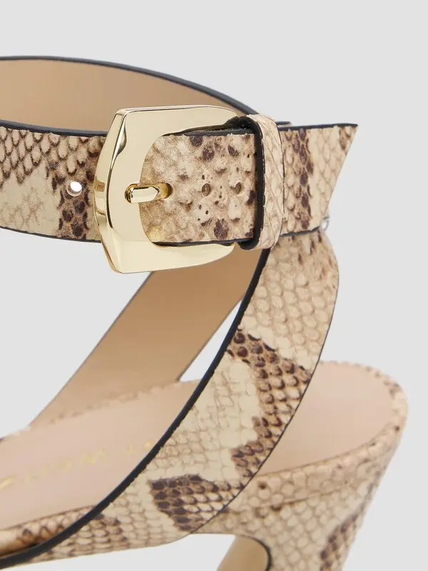 STUART WEITZMAN Sai 50mm Snake-embossed Leather Block-heel Sandals