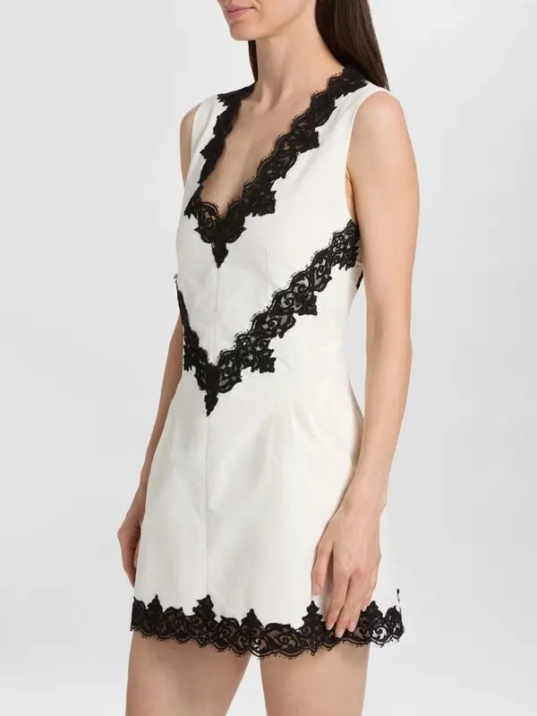 Simkhai Minna Contrast Lace Appliqué Mini Dress