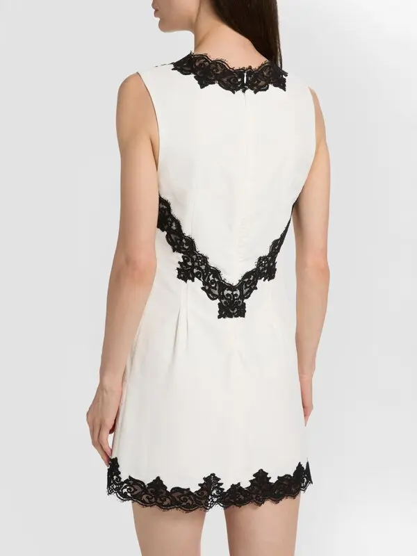 Simkhai Minna Contrast Lace Appliqué Mini Dress
