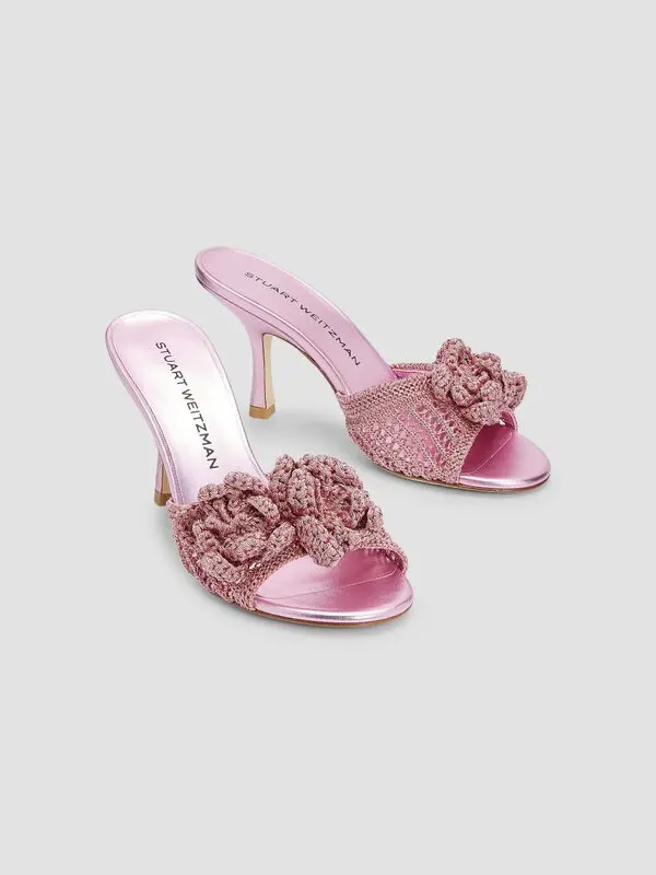 STUART WEITZMAN Lotus 85mm Crochet Sandals - Soft Rose