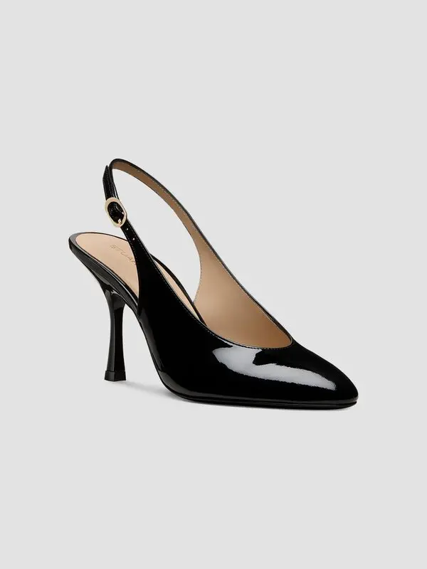 STUART WEITZMAN Madison 85mm Patent Leather Slingback Pumps - Black