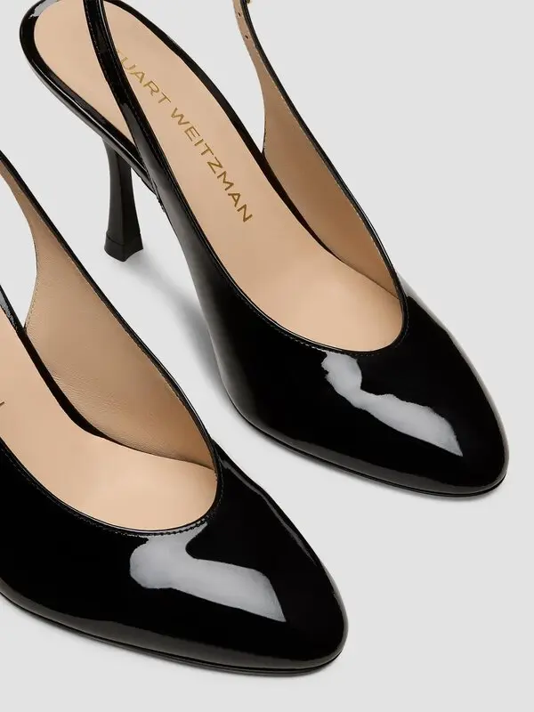 STUART WEITZMAN Madison 85mm Patent Leather Slingback Pumps - Black