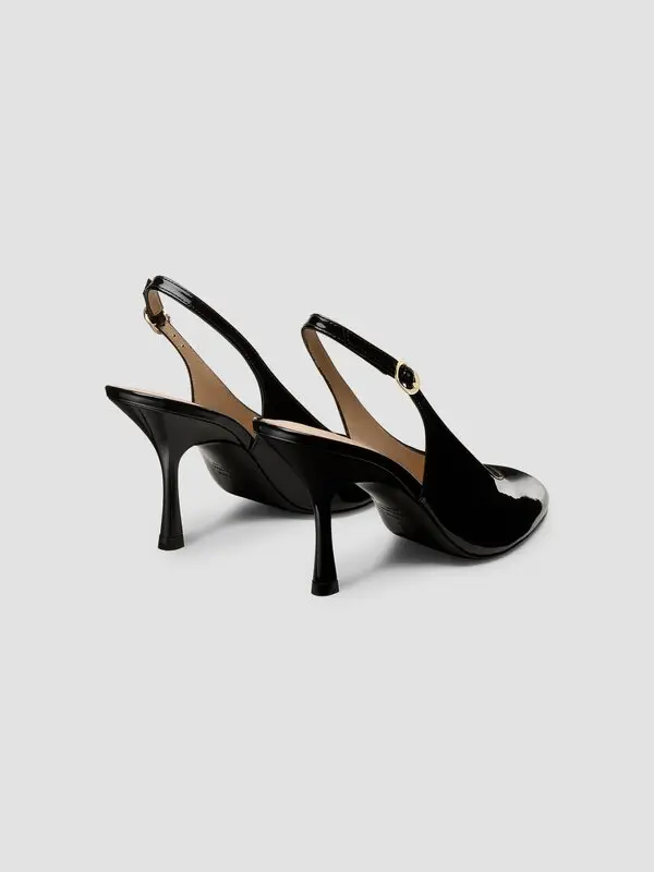 STUART WEITZMAN Madison 85mm Patent Leather Slingback Pumps - Black