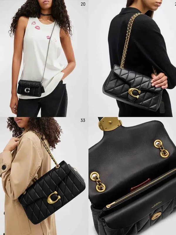 COACH Tabby Leather Shoulder Bag - White