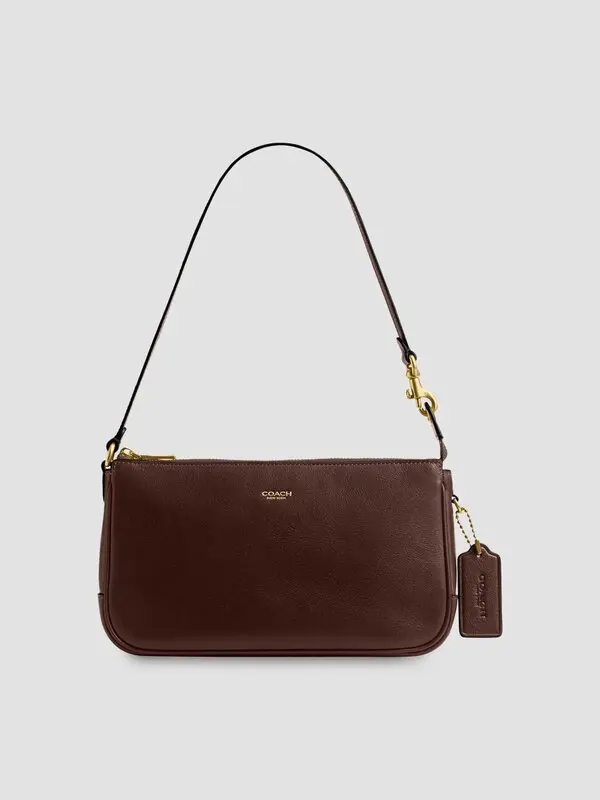 COACH Plaza Leather Shoulder Bag - Maple
