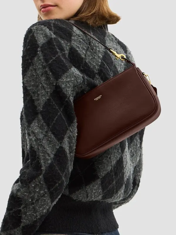 COACH Plaza Leather Shoulder Bag - Maple