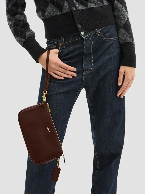 COACH Plaza Leather Shoulder Bag - Maple