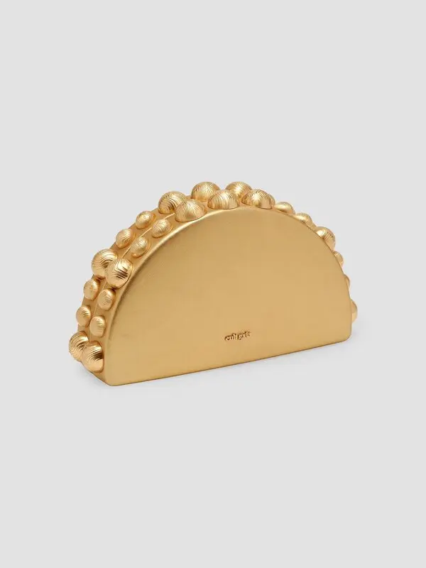 Cult Gaia Gili Metallic Leather Clutch