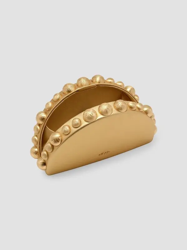 Cult Gaia Gili Metallic Leather Clutch