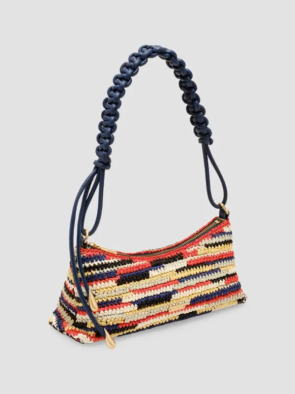 Cult Gaia Osa Crochet Raffia Shoulder Bag