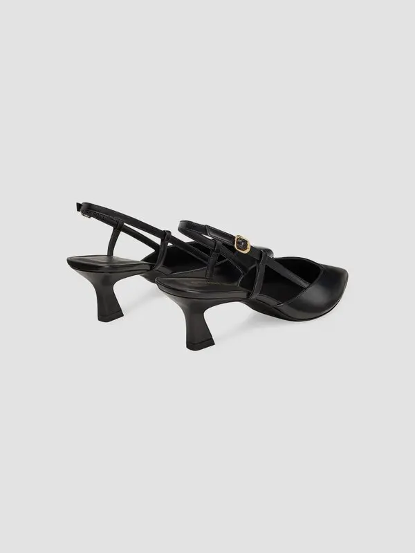 STUART WEITZMAN Vinnie 50mm Leather Slingback Pumps - Black