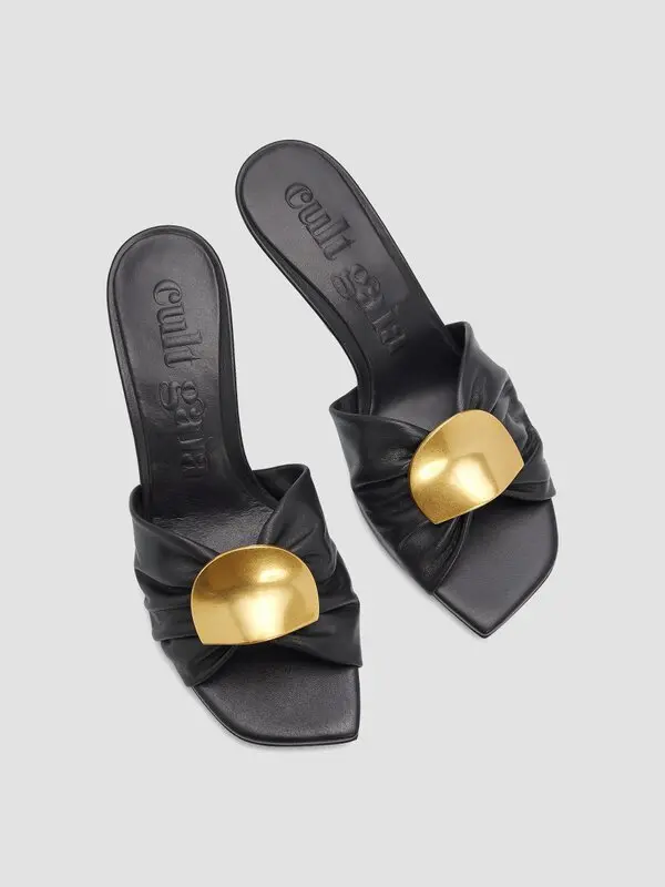Cult Gaia Amina 55mm Leather Kitten-heel Sandals - Black