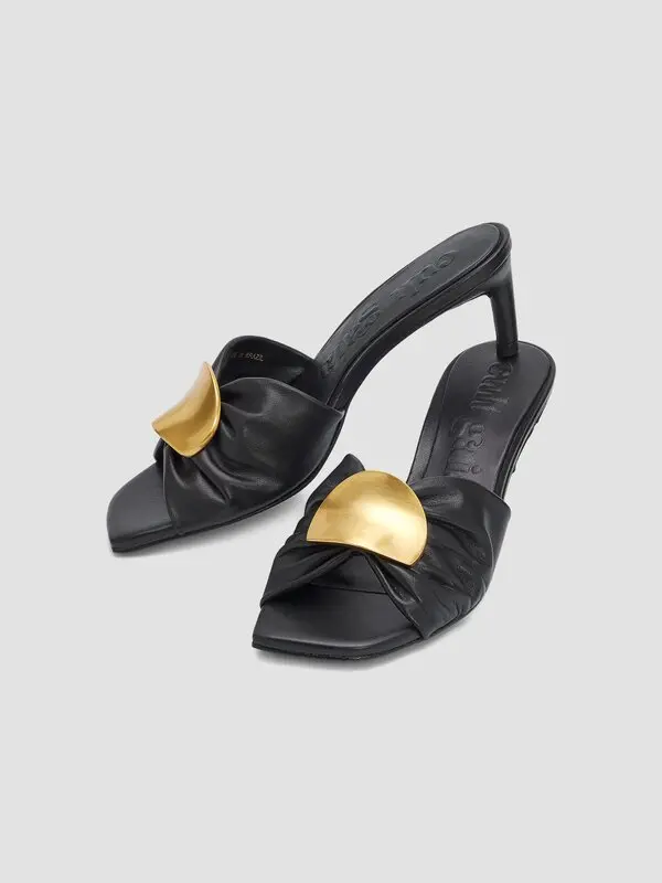Cult Gaia Amina 55mm Leather Kitten-heel Sandals - Black