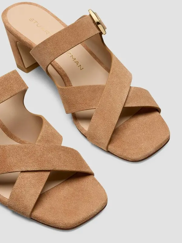 STUART WEITZMAN Sai 50mm Suede Block-heel Sandals