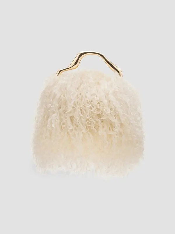 Cult Gaia Solene Shearling Mini Handle Bag
