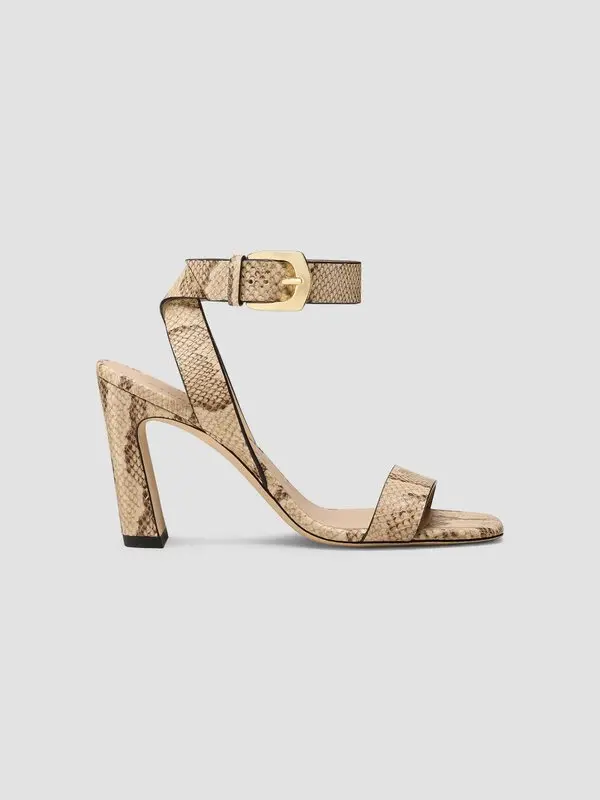 STUART WEITZMAN Sai 85mm Snakeskin-embossed Leather Sandals