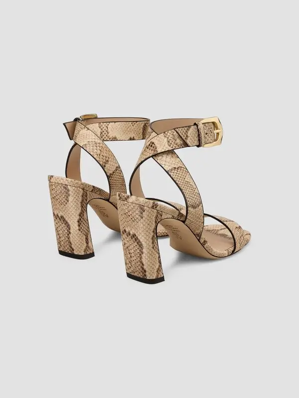 STUART WEITZMAN Sai 85mm Snakeskin-embossed Leather Sandals