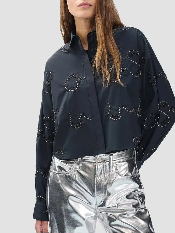 Rag & Bone Beatrice Beaded Cotton Shirt