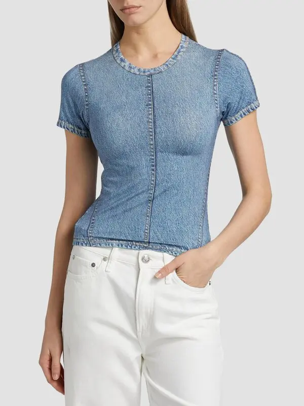 Rag & Bone Rb Miramar Denim-print T-shirt - Minetta