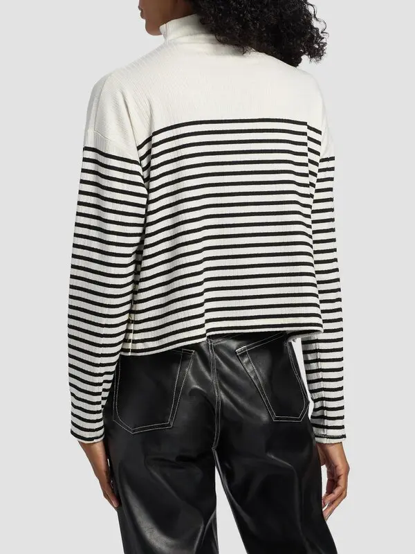 Rag & Bone The Knit Striped Turtleneck Long-sleeve Top