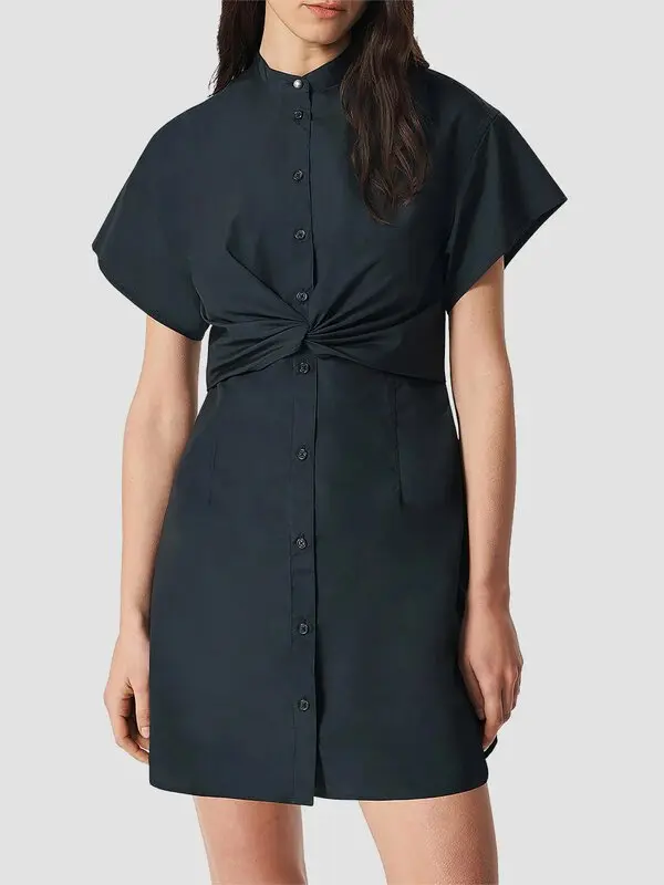 Rag & Bone Gretchen Poplin Twist Mini Shirtdress