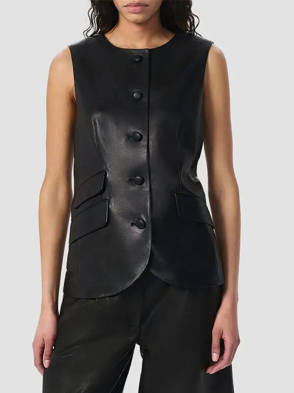 Rag & Bone Slade Crew Leather Vest